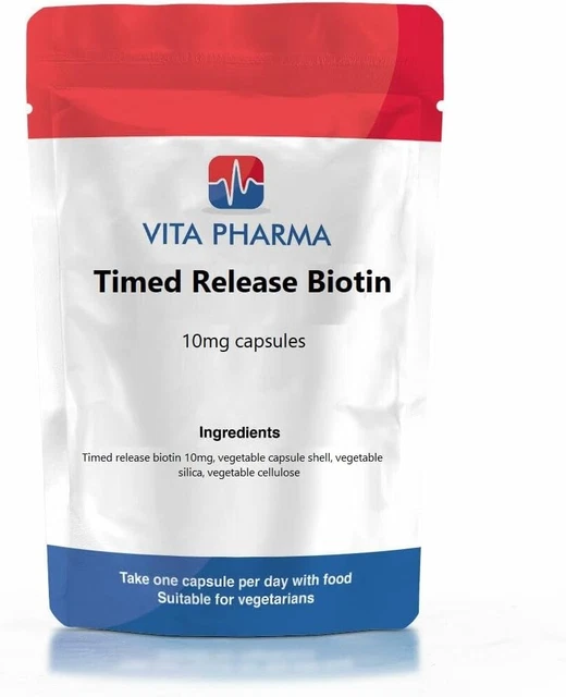 VITA PHARMA TIMED Release Biotin 10Mg 30 Capsules £12.97 - PicClick UK