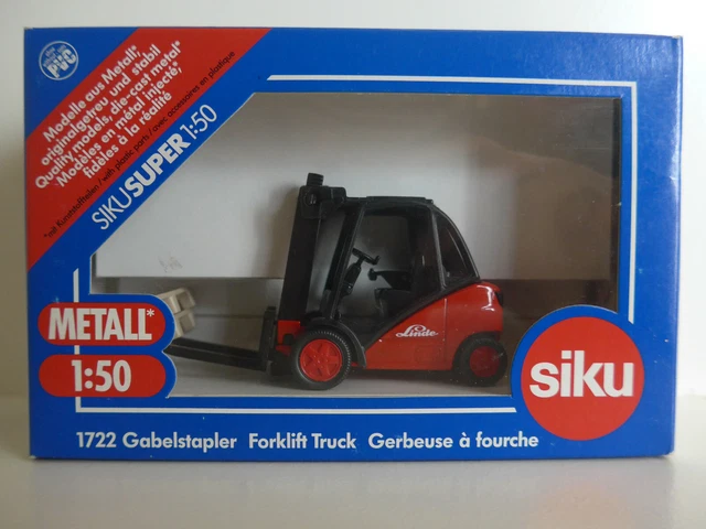SIKU MODELL 1722 Linde Gabelstapler Metall Super Serie M;1:50 NEU OVP 2 ...
