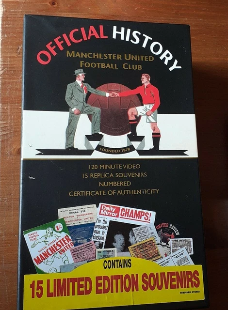 MANCHESTER UNITED FOOTBALL Club Official History-VHS & 15 Ltd Ed Repro ...