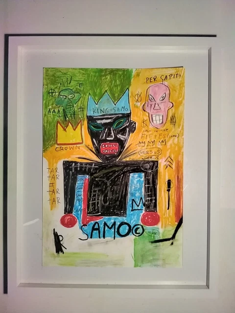 JEAN MICHEL BASQUIAT Manner Original Drawing Street Graffiti Art Urban ...