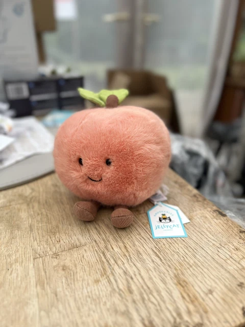 🌟 Jellycat Amuseable Peach Fuzzy Fluffy Cute Plush Soft Toy Jelly Cat New W Tag £4999 Picclick Uk