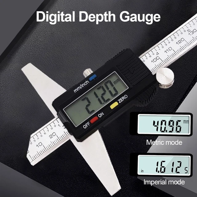 STEEL METRIC IMPERIAL Micrometer Digital Depth Gauge Vernier Caliper 0 ...