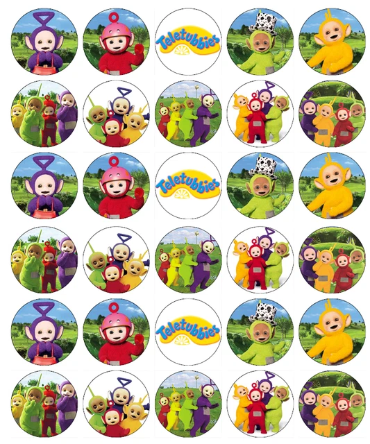 TELETUBBIES CUPCAKE X 30 Topper essbar Waffelpapier Fee Kuchentopper ...