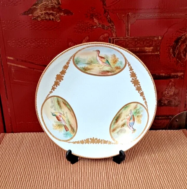 MINTON CABINET PLATE with Game Birds and Plenty of Gold Swags $55.00 ...