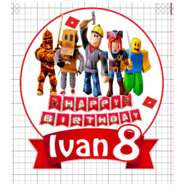 PERSONALISED R-OBLOX Gaming Cake Topper | Birthday Party Decorations £6 ...