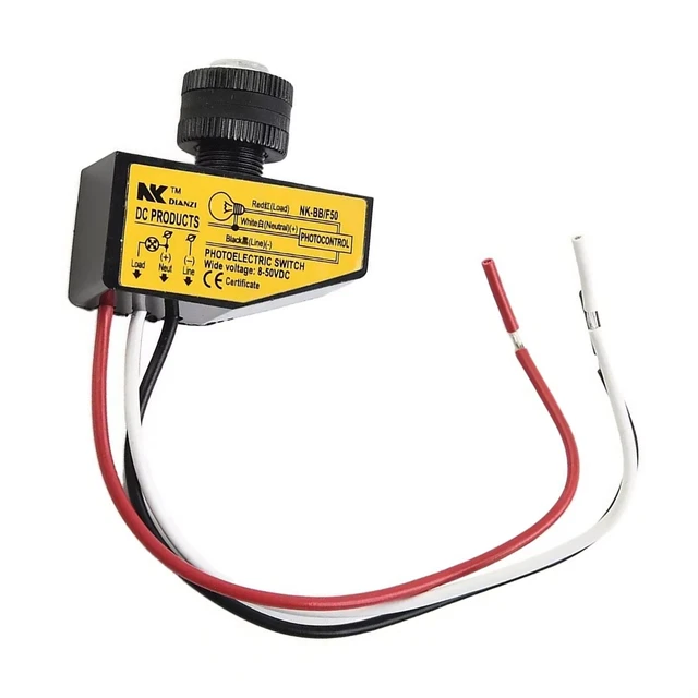 AUTOMATIC LIGHT SENSOR Control Switch DC8-50V Photocell Light Switch ...