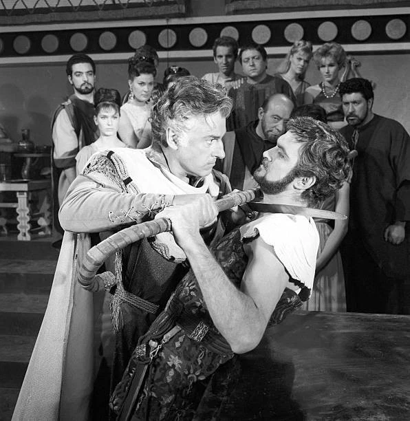 STEWART GRANGER AND Welsh actor Stanley Baker acting in Sodom and- Old Photo $9.00 - PicClick AU