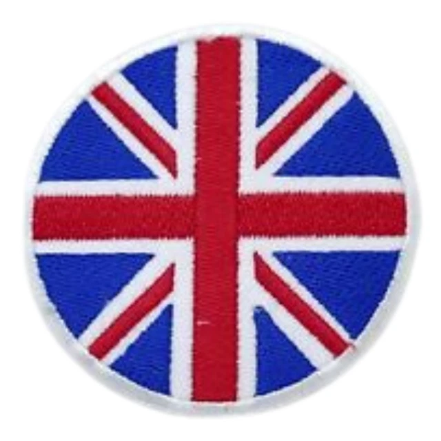 BRITISH UNION JACK Round Flags Red Blue White Iron Sew on Embroidery Patches EUR 3,14 - PicClick FR