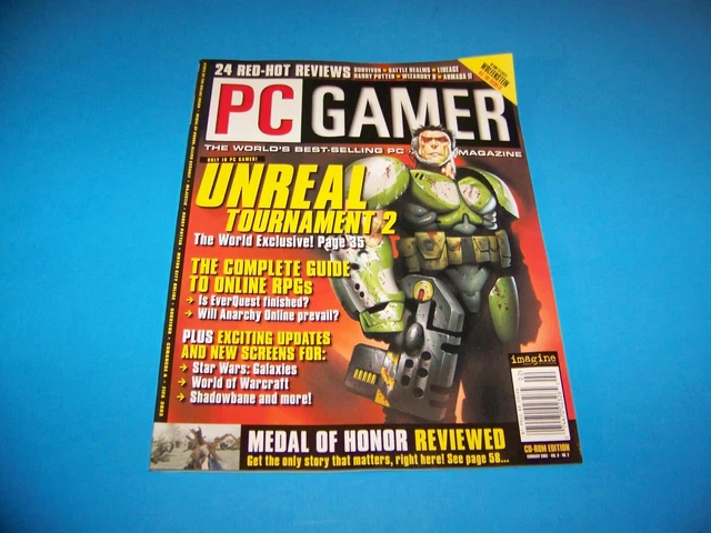 VINTAGE COMPUTER VIDEO Game Magazine 2002 PC Gamer "Unreal Tournament 2 ...