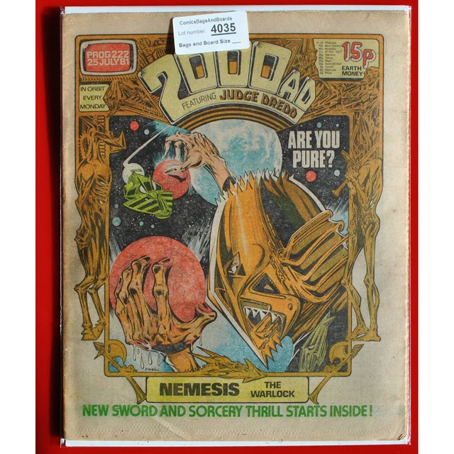 2000AD PROG 222 Nemesis the Warlock Book 1 1st Issue 25 7 81 UK 1981 ...