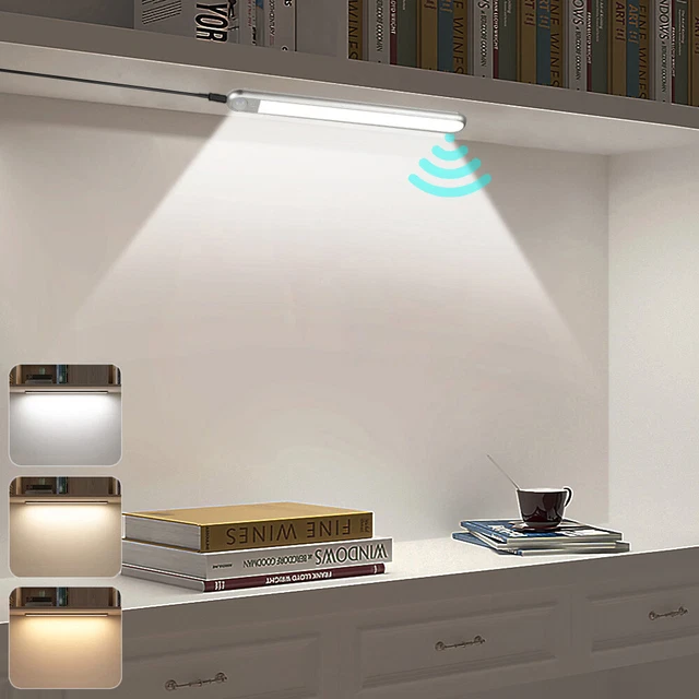 STRIP LIGHT LED PIR Motion Sensor USB Powered Cabinet Closet Lamp Stick ...
