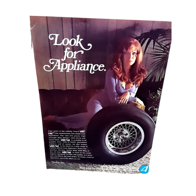 VINTAGE 1972 APPLIANCE Wire Mad Wheel Sexy Woman Original Ad epherma $9 ...