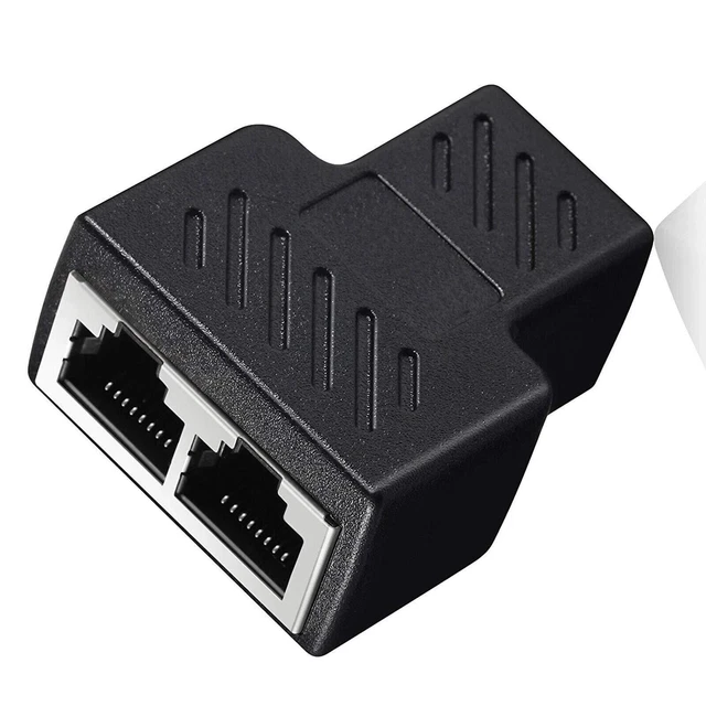RJ45 ETHERNET LAN Network Y Splitter Double Adapter Cable Connector for ...