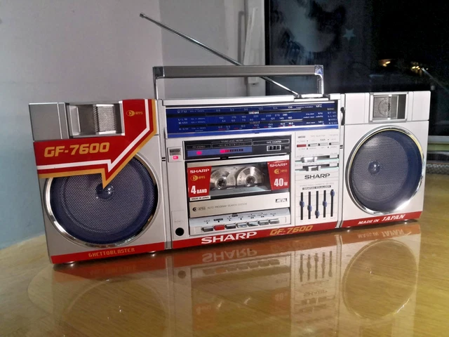 SHARP GF-7600E SILVER! Ghetto Blaster Boombox Vintage.Made in Japan ...