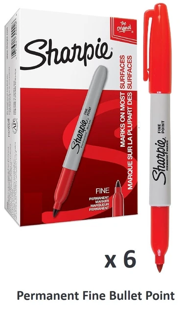 SHARPIE S30052 Permanent Fine Bullet Point Marker Pen Capped RED 30052 ... SHARPIE S30052 Permanent Fine Bullet Point Marker Pen Capped RED 30052 ...