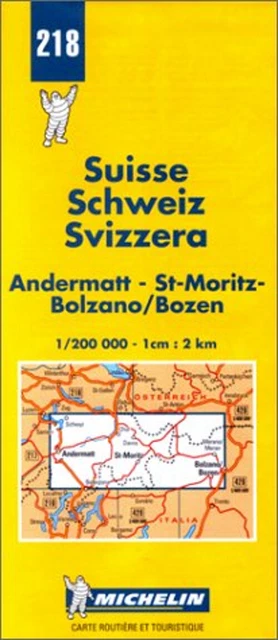 MICHELIN CARTES : Suisse Schweiz Svizzera Carte #218: Andermatt-st-Mo ...