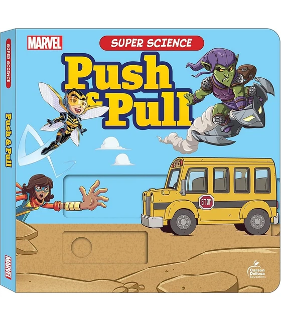 LIVRE MARVEL SUPER Science Learning Push & Pull Board Ms. Marvel Wasp ...