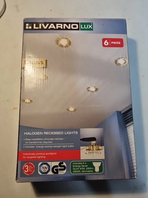 LIVARNO 6X HALOGEN Recessed Lights Brass £15.00 - PicClick UK