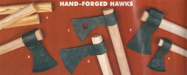 HAND-FORGED HAWKS,TOMAHAWK,THROWING HAWK,MOUSE,AX,HICKORY Handles ...