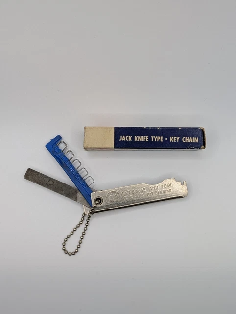 VINTAGE AC SPARK Plug GG-8 Gap Gauge. Jack Knife Key Chain with Box ...