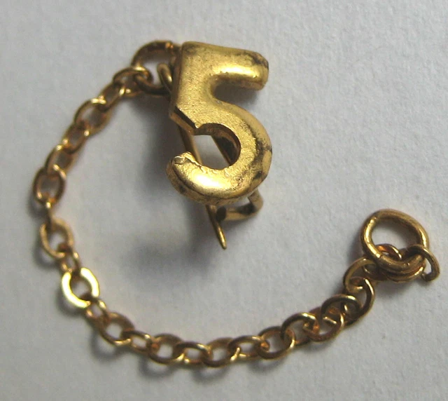 1950S GIRL SCOUT #5 FIVE YEAR PIN Numeral Guard Membership Number ...