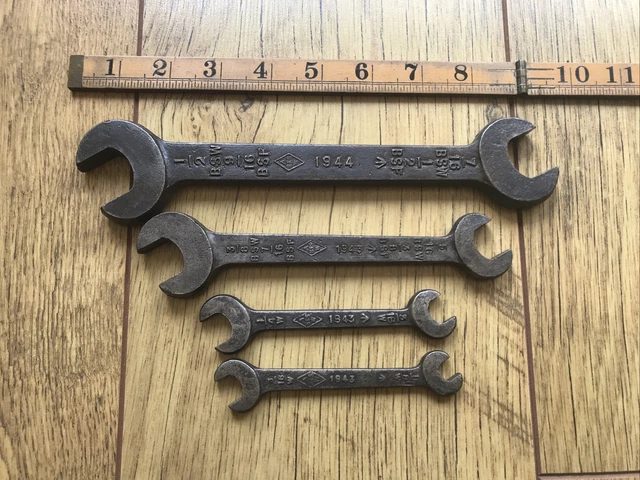 4 VINTAGE 1940S WW11 Austin Spanners 1/2” To 1/8"Whitworth Open Ended ...