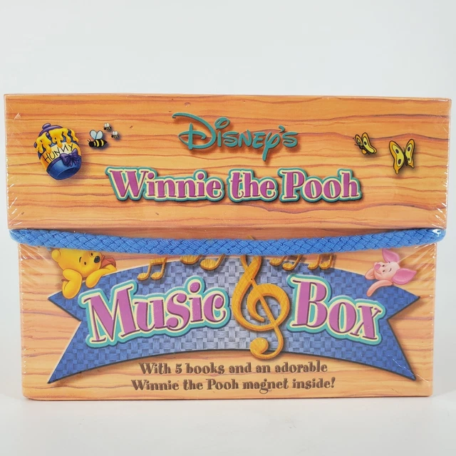 DISNEY STORYBOOK MUSIC Box Winnie the Pooh 5 books and magnet 2003 ...