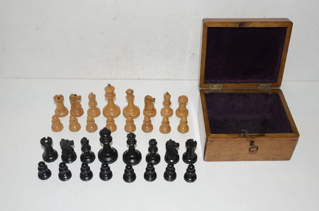 VINTAGE STAUNTON CHESS Set. Locking box. Jaques & Sons London or ...