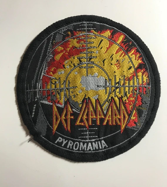 VINTAGE EARLY 1980S DEF LEPPARD Pyromania woven patch aufnäher heavy ...