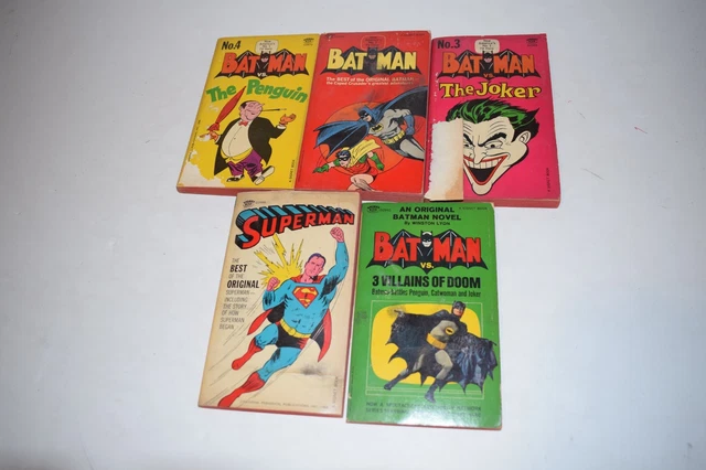 VINTAGE SIGNET LOTE 1966 Batman Vs Joker Pingüino Tres Villanos ...