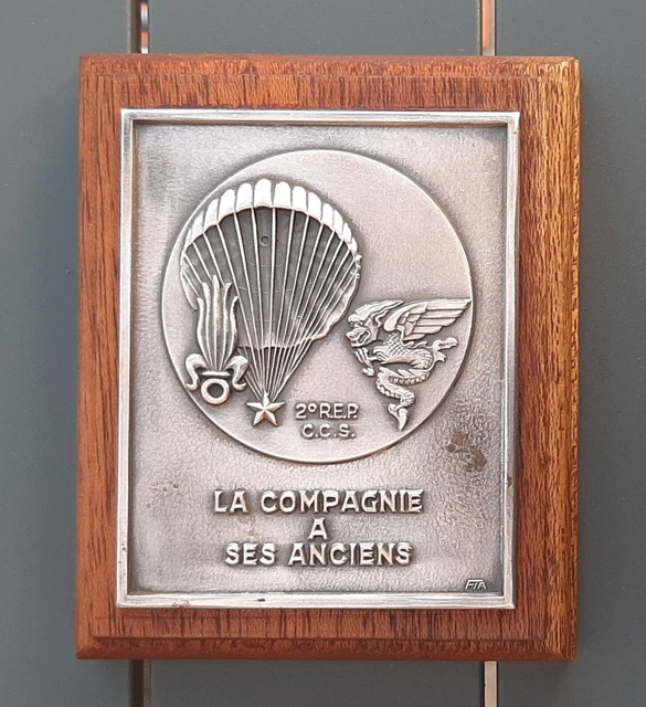 PLAQUE 1970S 2° REP CCS AUX ANCIENS LEGION ETRANGERE PARACHUTISTE ...