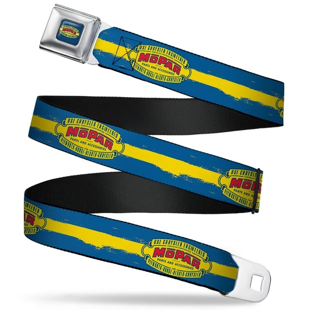 MOPAR 1937-1947 LOGO Full Color Blue/Yellow/Red Seatbelt Bel (US IMPORT ...