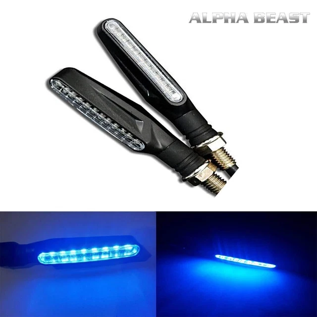 LED SEQUENTIAL WAVE Full Set 4 Indicators (Blue Lights) For Yamaha YZF ...