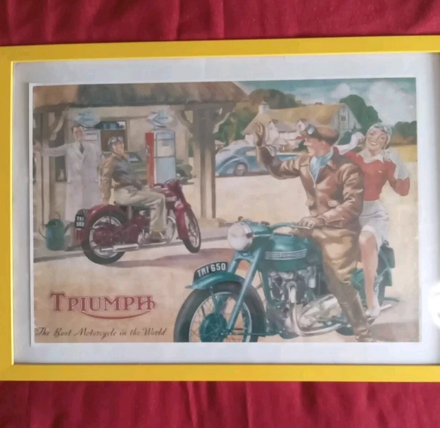 VINTAGE TRIUMP THE Best Motorcycle In The World Advertising Poster EUR ...