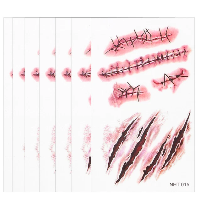 30 PCS KÖRPER Narbe Aufkleber Zombie Narben Tattoos Blutige Wunde ...