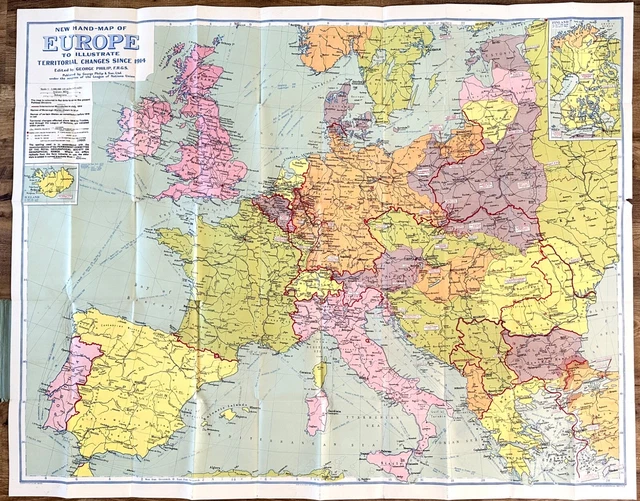 POST-WWI HAND-MAP OF Europe Illustrating Territorial Changes since 1914 ...