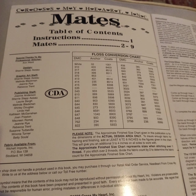 😇 CROSS MY Heart Mates Cross stitch Book Patterns Vintage 1998 Single ...