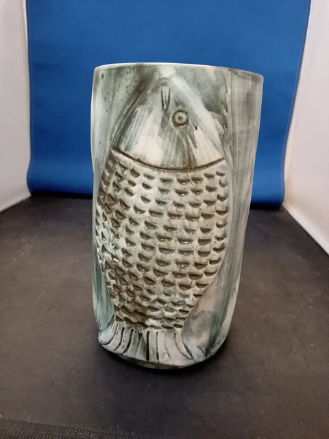 CARN POTTERY FISH Vase, Signed, CORNWALL STUDIO POTTERY John Beusman ...