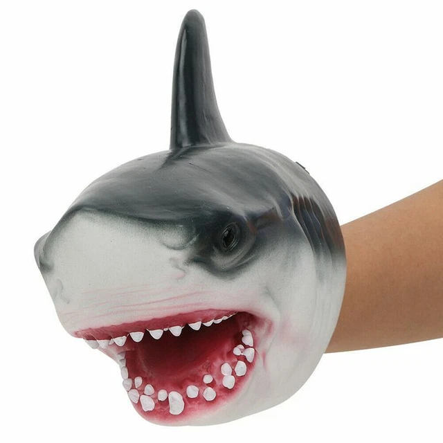 Shark Plushies 3pcs Cartoon Shark Hand Puppet Soft Rubber Animal Hand ...
