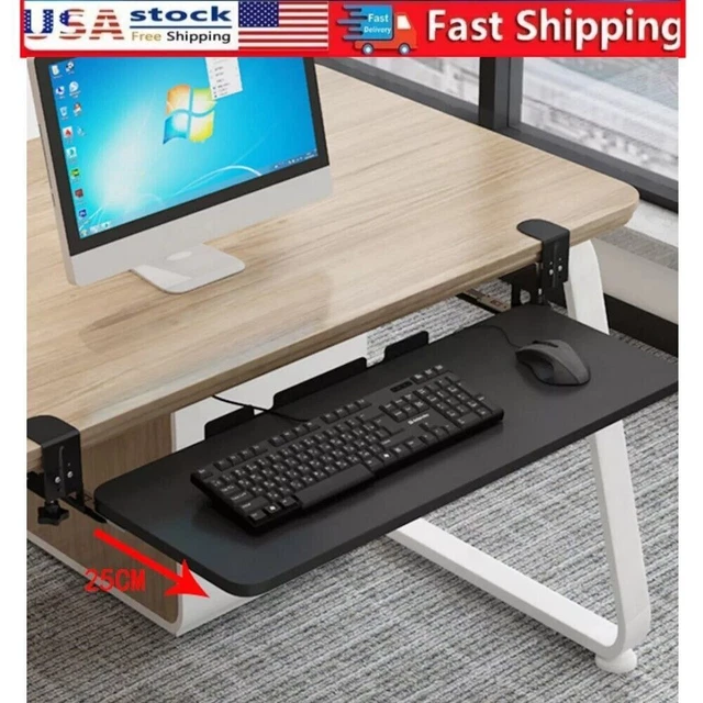 KEYBOARD TRAY UNDER Desk Pull out Keyboard/Mouse Tray with C Clamp ...