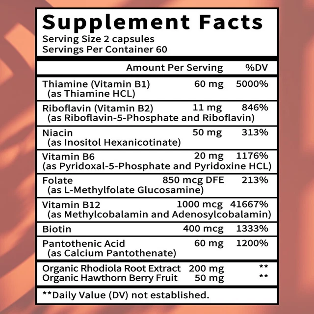 ADAPTO-B COMPLEX - Contains 8 B Vitamins, Natural Immune Formula, Mood ...