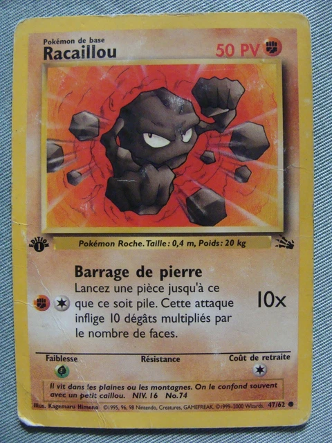 CARTE POKÉMON, ÉDITION 1, Racaillou 47/62 EUR 0,50 - PicClick FR
