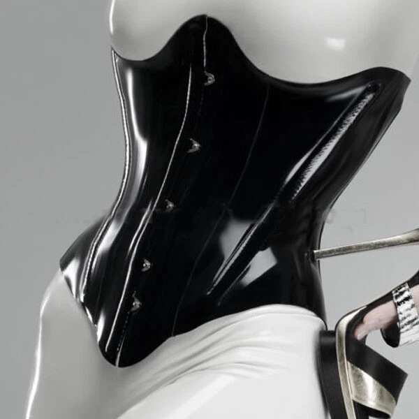 Latex Rubber Gummi Ganzanzug White&black Catsuit Korsett Corset 