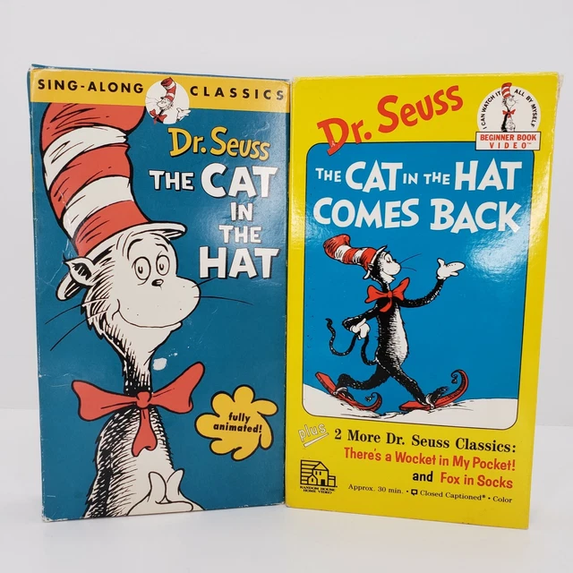 2 RARE DR Seuss VHS Tapes The Cat In The Hat & The Cat In The Hat Comes ...