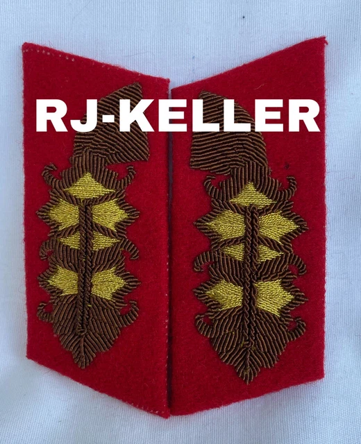 WW2 GERMAN ARMY HEER Wehrmacht General Officers Collar Tabs Rank Aged ww2-german-army-heer-wehrmacht-general-officers-collar-tabs-rank-aged