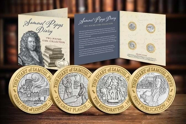 JUST RELEASED 2025 £2 coin set. Complete British Samuel Pepys £2 Coin ...