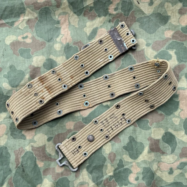 WWII US ARMY Pistol Web Belt Used Original Surplus WW2 Field Gear Rough ...