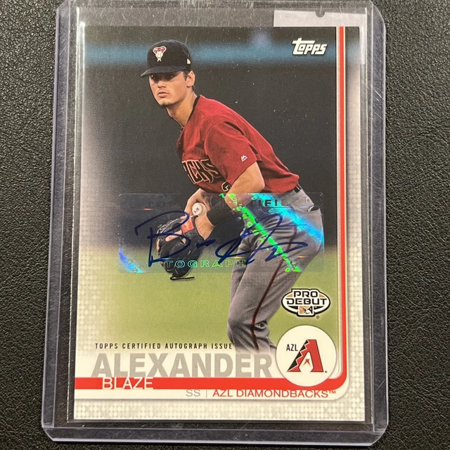 2019 TOPPS PRO Debut BLAZE ALEXANDER AUTO Autografo #162 Diamondbacks ...