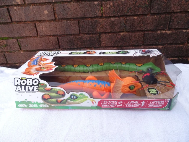 SNAKE, FRILLED-NECK LIZARD & Spider, Zuru Robo Alive Combination Pack ...