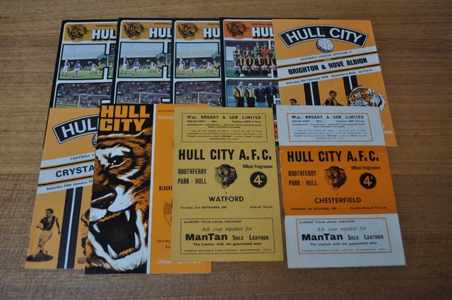 HULL CITY FOOTBALL programmes, bundle, 1958-79, 10 in total £5.49 ...